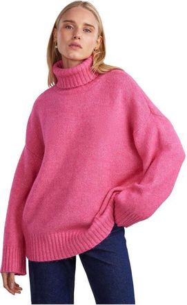 Pieces Damen Pcnancy Ls Loose Roll Neck Knit Noos Bc, Shocking Pink, XS