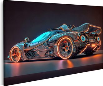 Islandburner Bild auf Leinwand futuristischen Sportwagen neon leuchtenden glänzenden Luxus Cyberpunk Auto Renne Bilder Wandbilder Poster IZJC-1K
