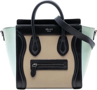 Celine Hobo Bags - Nano Tricolor Nubuck and Drummed Calfskin Luggage - Gr. unisize - in Braun - f&uuml;r Damen