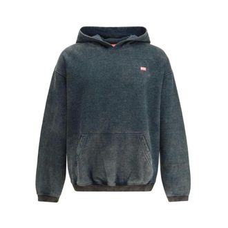 Diesel Homme, Sweatshirts et sweats &agrave; capuche, Noir, Taille: XL SweaT-shirt en polyester avec poignets et ourlet c&ocirc;tel&eacute;s