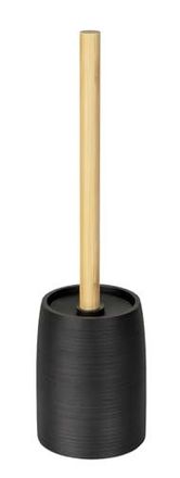 WENKO WC-Garnitur Mod. Altavalle freistehend WC-Bürste stilvolles Badezimmer Zubehör aus Polyresin und Bambus Ø 10,5 cm H 38,5 cm schwarz Natur