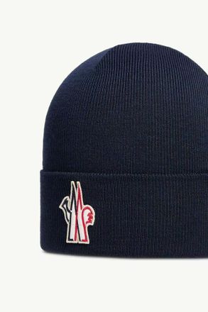 Moncler K20973B0001209974 Ribbed Knit Beanie - Navy