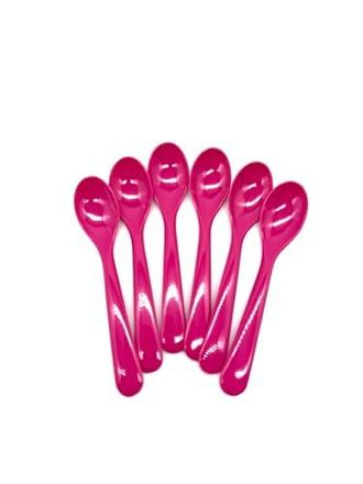 Kimmel Eierl&ouml;ffel Babyl&ouml;ffel Dessertl&ouml;ffel (6 St&uuml;ck) Mehrweg, Kunststoff, Fuchsia, 21-000-3310-1