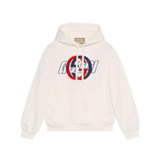Gucci Kapuzenpullover aus Baumwoll-Jersey - - Sweatshirts & Hoodies - Herren - Wei&szlig; - S