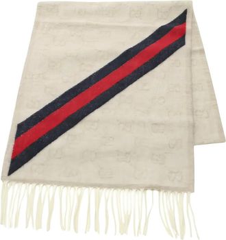 Gucci écharpe frangée à motif GG (années 2020) - Tons neutres