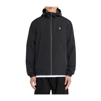 Lyle & Scott Wasserabweisende Jacke mit Kontrastrei&szlig;verschluss - - Sport - Herren - Schwarzk - M