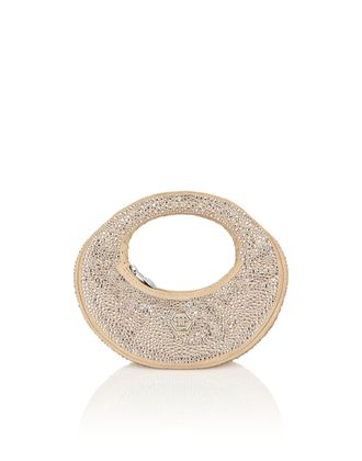 Philipp Plein Suede Mini Handle Bag Strass