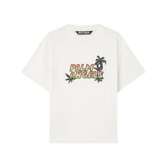 Palm Angels Graphic Print T-shirt - - Tops - Herren - Wei&szlig; - L