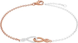 Amor Damen-Armband Infinity Bicolor 925 Silber teilvergoldet Zirkonia weiß 21 cm - 537254