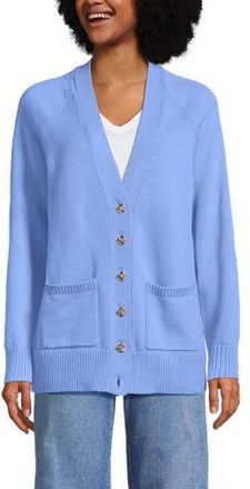 Lands End Relaxter V-Cardigan DRIFTER, Damen, Größe:32-34 regular, Blau, Baumwolle, by Lands End