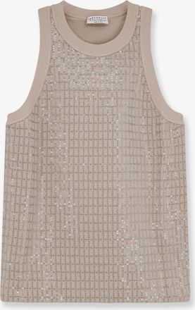 Brunello Cucinelli Dazzling pattern jersey tank top - BRUNELLO CUCINELLI - gender_Woman