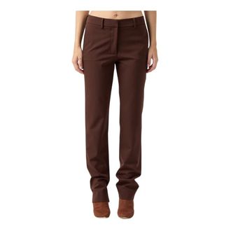 Federica Tosi Pantalone Dritto Frescolana - Femme - Pantalons - Brun - Taille: 40 FR