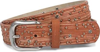styleBREAKER Ceinture pour femmes avec des strass et des rivets en forme détoile, effet coup de pinceau, ceinture vintage, longueur ajustable 03010096, taille:100c