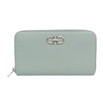 Ferragamo Pre-owned Gancini 22 0405 Portefeuille long - Femme - Pre-owned - Vert - Taille: ONE Size