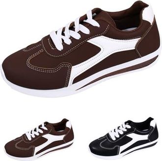 Generic Chaussures d&eacute;contract&eacute;es &agrave; lacets r&eacute;tro l&eacute;g&egrave;res et confortables en cuir avec soutien de la vo&ucirc;te plantaire, chaussures de course &agrave; pied antid&eacute;rapantes