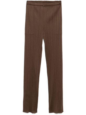 Pleats Please Issey Miyake pantalon Basic - Marron