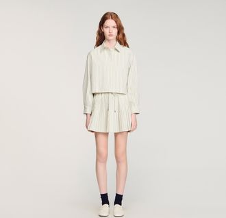 Sandro Chemise strass&eacute;e &agrave; rayures