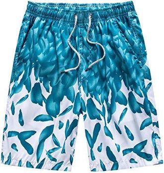 Generic Short de plage d&eacute;t&eacute; pour homme - S&eacute;chage rapide - Cinq points - Pour l&eacute;t&eacute;, la natation en plein air, la plage - Pantalon de vacances respirant, vert m