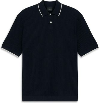 Bugatti Homme, Tops, Bleu, Taille: XL Polo Tricot avec Bordure Contrast&eacute;e