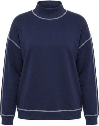 Miamoda Sweater Sweatshirt Boxy Fit farbige Ziern&auml;hte