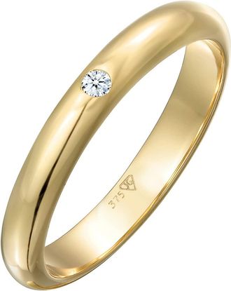 Elli DIAMONDS Ring Damen Ehering Solit&auml;r mit Diamant (0.03 ct.) in 375 Gelbgold