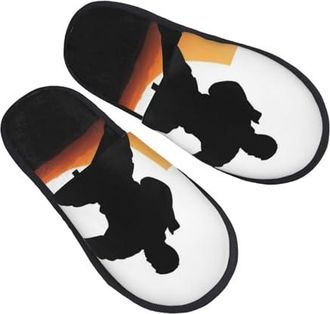Generic Pantoufles En Coton Silhouette De Karaté Antidérapantes Chaussons Maison Doux Slippers Pour Chambre Hiver De Camping L