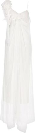 Alberta Ferretti Femme, Robes, Blanc, Taille: 38 FR Chiffon Silk Slip Dress