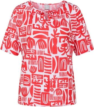 Rabe Shirt mit Grafik-Allover-Print und Bindeband - - Blouses & Shirts - Damen - Mehrfarbig - 3XL