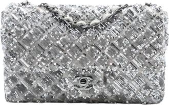 Chanel Pre-owned Vintage Satin Sequin Shoulder Bag - - Pre-owned - Damen - Grau - ONE SIZE