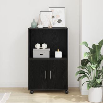 vidaXL Vidaxl - Rollender Schrank Schwarze Eiche 55 x 40 x 91 cm Holzwerkstoff