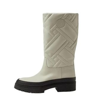 Hermès Ivory Quilted Leather Fuji Boots Size 38.5