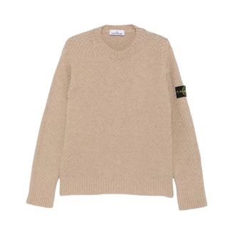Stone Island Waffelstrick-Rundhals-Pullover - - Knitwear - Herren - Beige - M