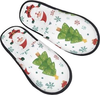 Generic Pantoufles P&egrave;re No&euml;l flocons de neige pour homme et femme Motif sapin de No&euml;l Antid&eacute;rapant Int&eacute;rieur Confortables Chaussures pelucheuses en mousse &agrave; m