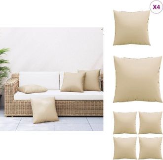vidaXL Vidaxl - Sofakissen 4 Stk. Beige 50x50 cm Stoff - Sofakissen - Stuhlkissen - Kissen - Zierkissen