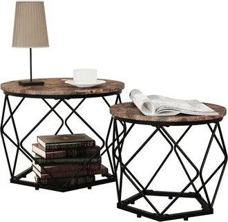 VCM 2er Set Beistelltisch Sofatisch Helaro m