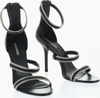 Dsquared2 Leather Ankle Strap Sandals With Zip Details 10cm Dsquared2