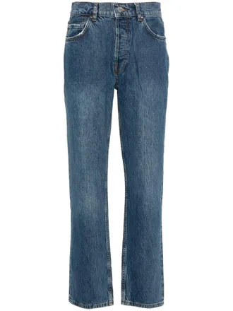 Anine Bing jean ample à patch logo - Bleu