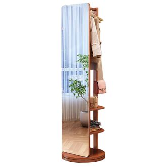 Generic Spiegel Standspiegel Schminkspiegel Verzerrungsfreie Reflexion Tiefer Rahmen f&uuml;r Schlafzimmer Wohnzimmer Badezimmer(Walnut)