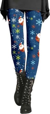 Generic Legging de sport 2026 pour femme, imprim&eacute; dessin anim&eacute;, taille haute, pantalon de yoga pour femme, levage des fesses, fitness, course &agrave; pied, bleu, XL