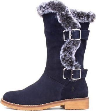 Hush Puppies Femme Megan Botte mi-Mollet, Bleu Marine, 39 EU
