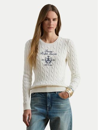 Lauren Ralph Lauren Pullover 200P03508003 Wei&szlig; Slim Fit