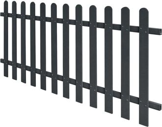 Festnight WPC Lattenzaun Gartenzaun Zaun 200 x 80 cm Grau