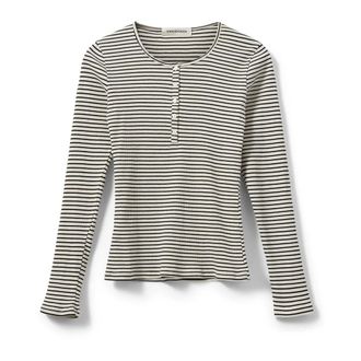 Sofie Schnoor Gestreiftes Langarmshirt Schwarz - - Tops - Damen - Schwarzk - XL