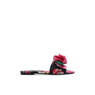 Dolce & Gabbana Blumiges Motiv Slides - - Shoes - Damen - Rosa - 36 EU
