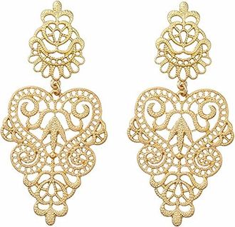 Generic Boucles doreilles Pendantes &eacute;l&eacute;gantes Or Argent Bijoux Mode Style boh&egrave;me Forme de feuilleDurabilit&eacute;