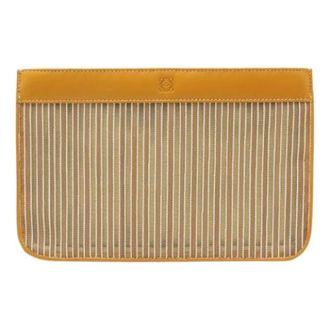 Loewe Pre-owned Anagram Mesh Leather Pouch - - Pre-owned - Damen - Gelb - ONE SIZE