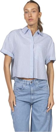 Dondup Femme, Blouses et Chemises, Bleu, Taille: 36 FR Boxi Shirt