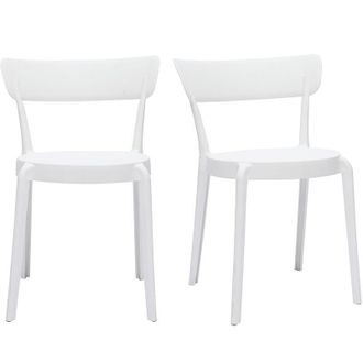 Miliboo Miliboo - Chaises design blanches empilables int&eacute;rieur - ext&eacute;rieur (lot de 2) rios