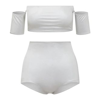 Alessandro Vigilante Bikini-Set mit hoher Taille und Band-Top - - Swimwear - Damen - Grau - XS