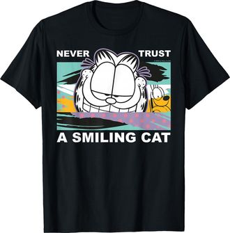 Garfield Odie Big Face Smiling Friends Freche Cartoon Retro T-Shirt